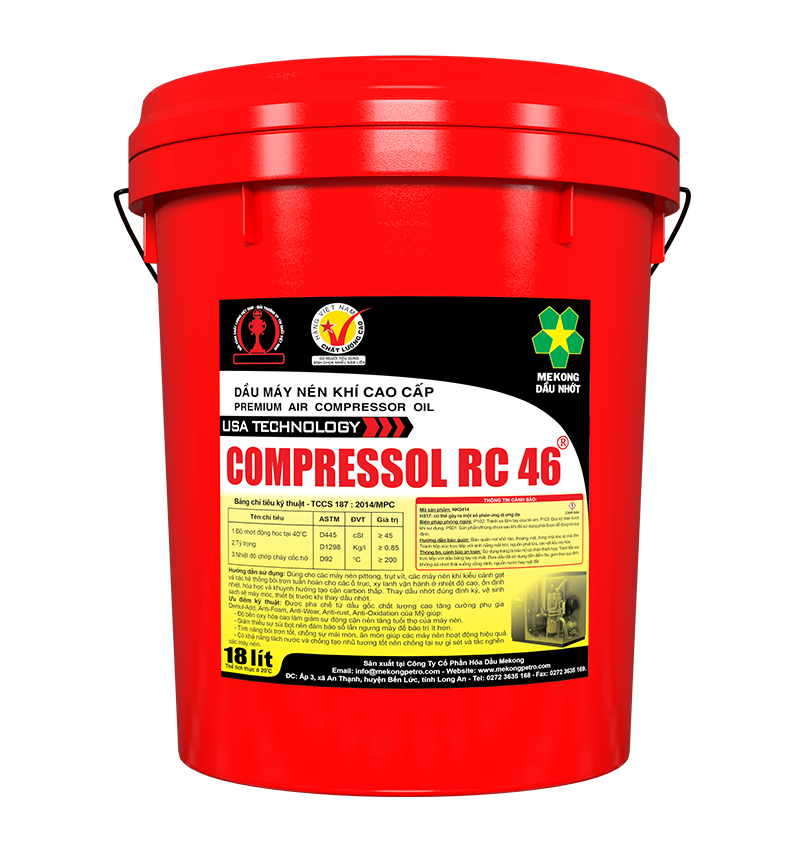 Dầu máy nén khí cao cấp Mekong COMPRESSOL RC 46